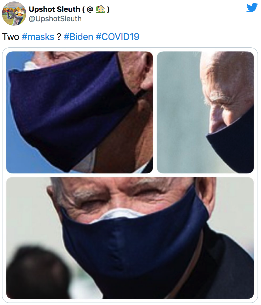 Why does Joe Biden feel the need to wear two masks on the campaign trail?