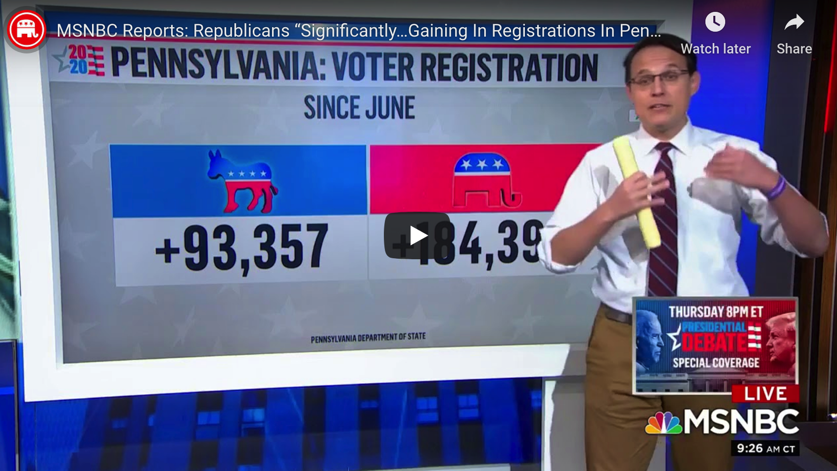 MSNBC: Republicans "Significantly…Gaining In Registrations In Pennsylvania"