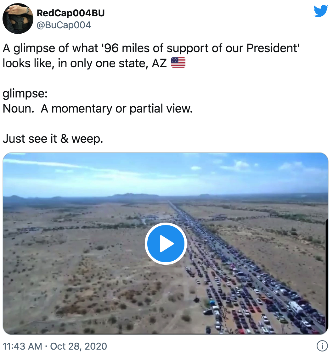 96 miles of support for President Trump